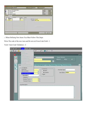 Oracle ERP Personalization for control master items list | DOC | Technology & Computing