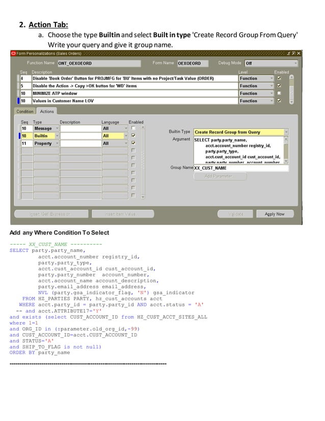 Personalization To Restrict Values In Customer Name And Number Lov In
