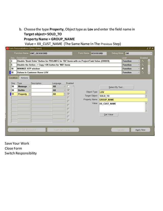 Personalization To Restrict Values In Customer Name And Number Lov In