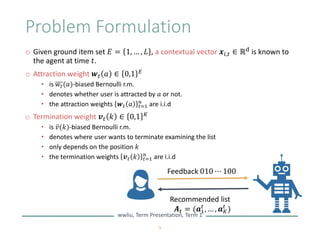 Personalized list recommendation based on multi armed bandit algorithms | PPT