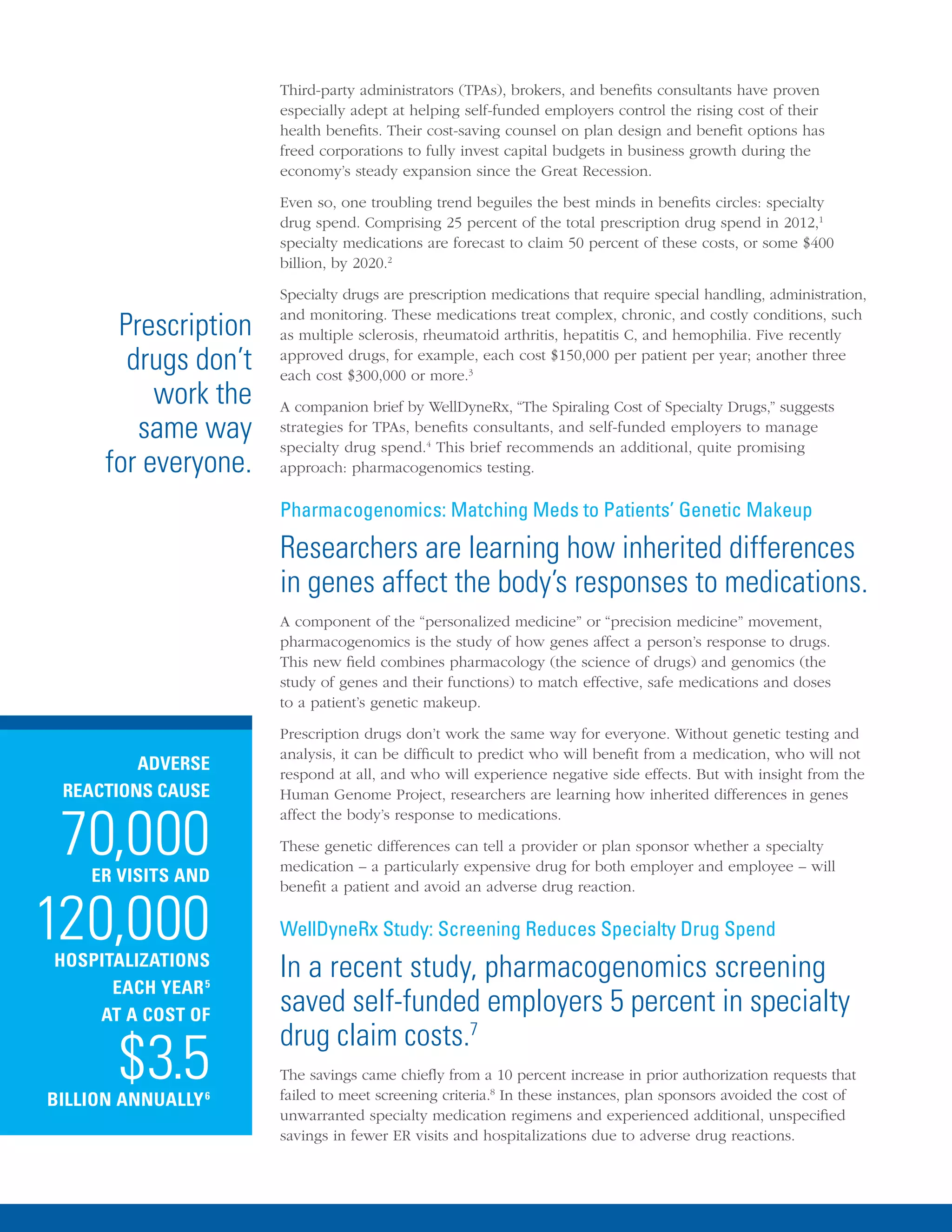 Genetic Testing Reduces Specialty Drug Spend | PDF