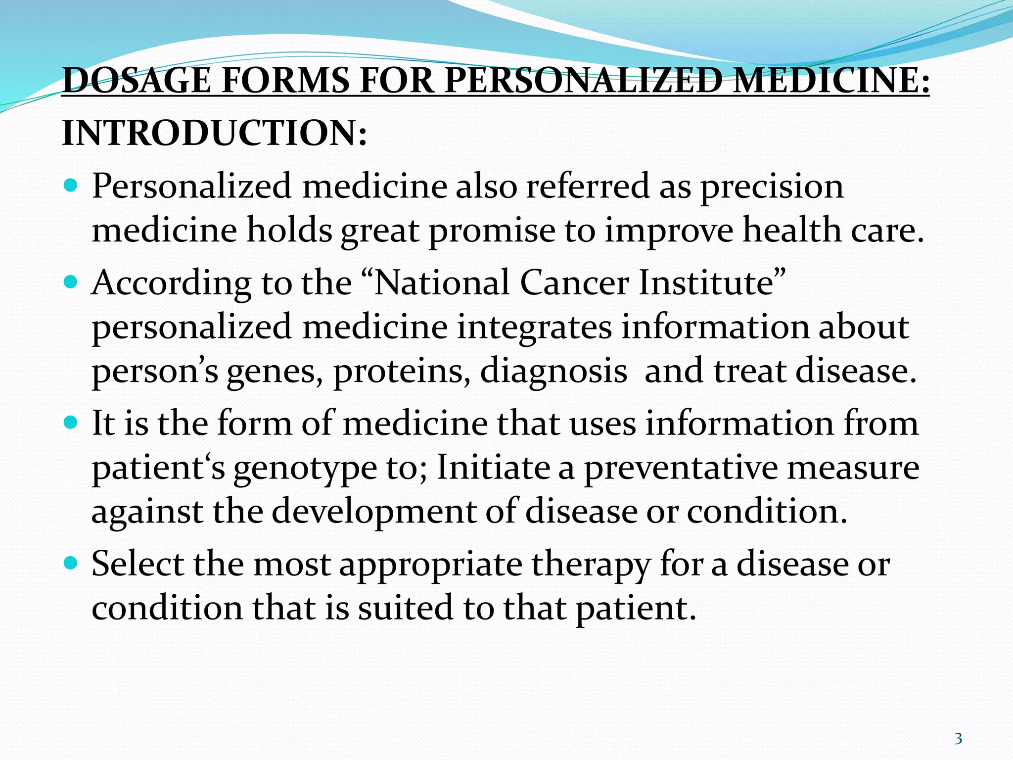 Personalized medicines | PPTX