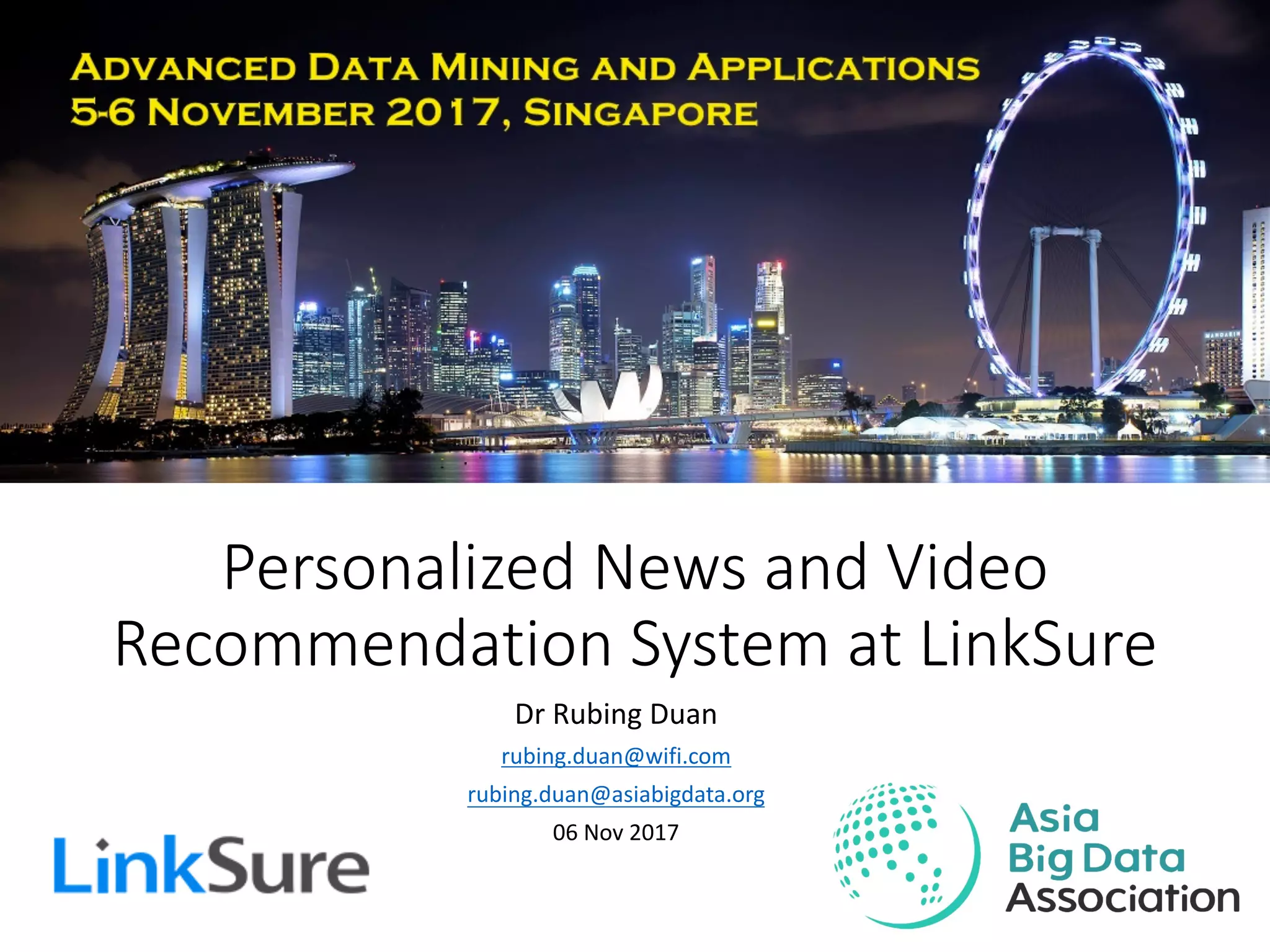 Personalized News and Video Recomendation System at LinkSure | PDF