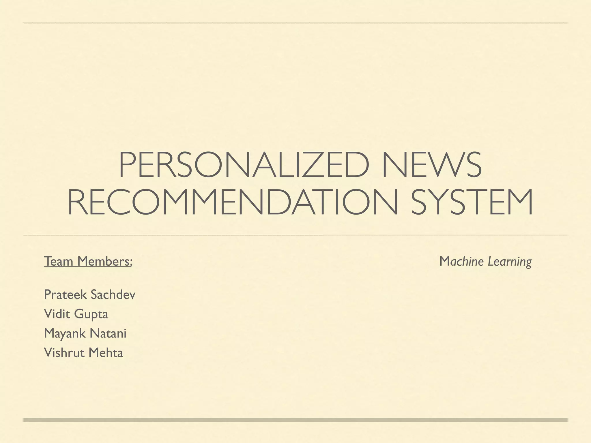 Personalized news recommendation engine | PDF