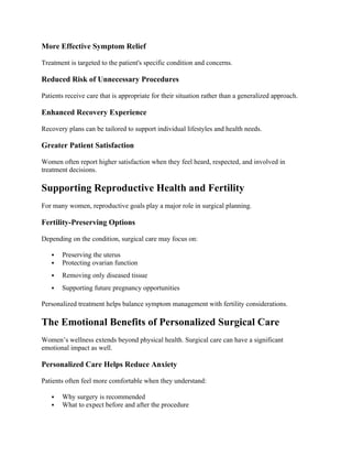 Personalized Surgical Care for Enhanced Women's Wellness and Outcomes | DOC