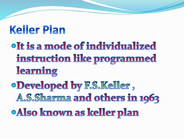 Personalized System of Instruction(PSI)Keller plan | PPTX