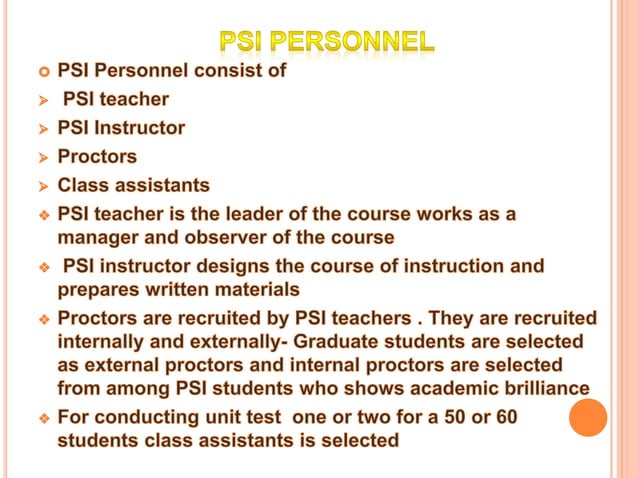 Personalized System of Instruction(PSI)Keller plan | PPTX