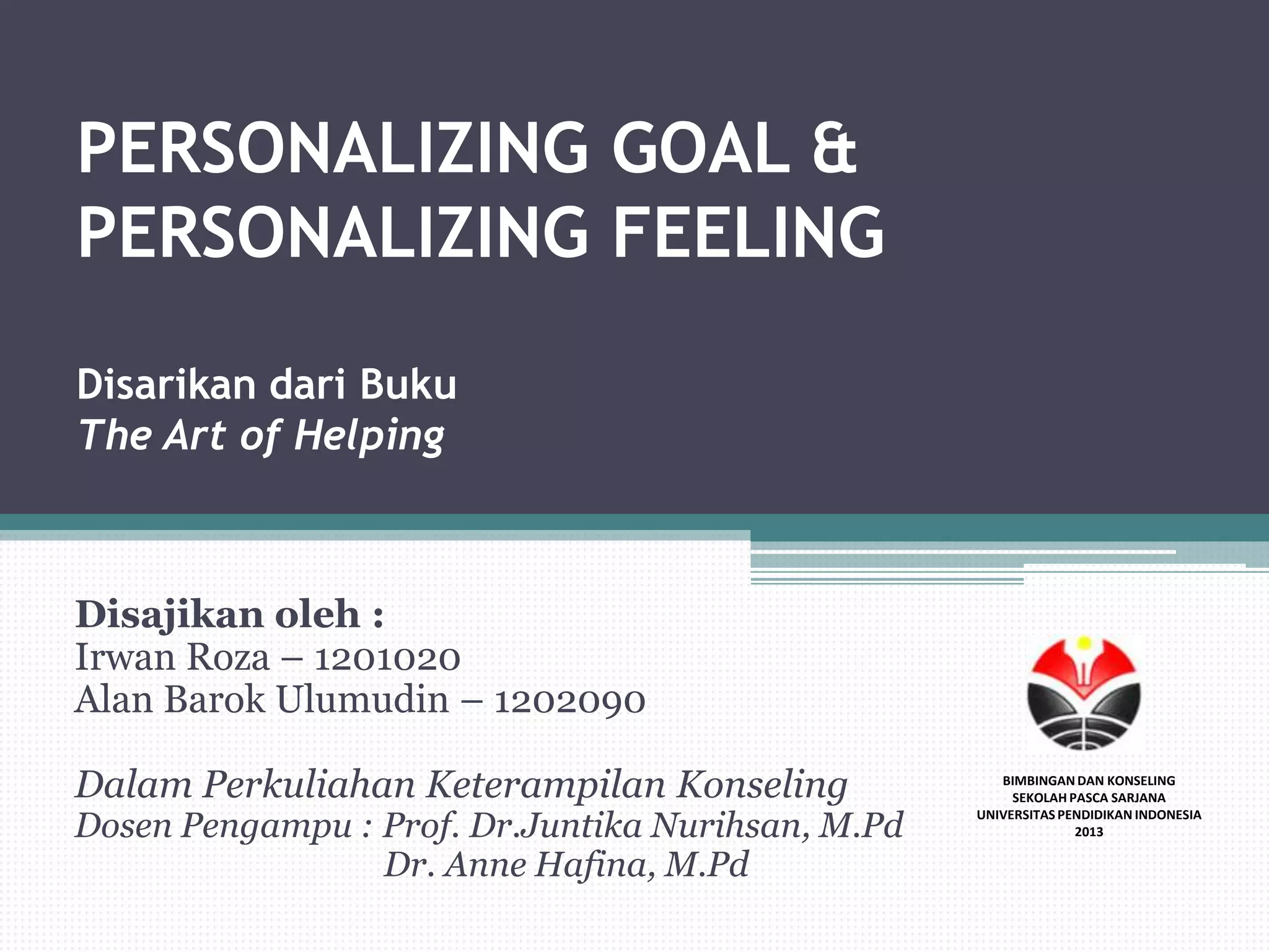 Personalizing goals | PPTX