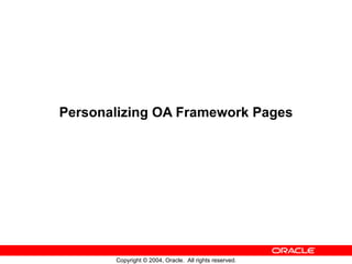 Personalizing Oa Framework Pages | PDF