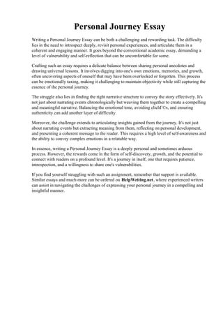 Personal Journey Essay | PDF