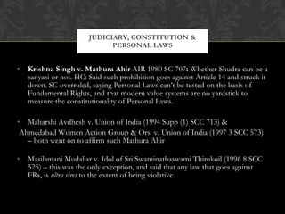 Personal laws v. indian consti | PPT