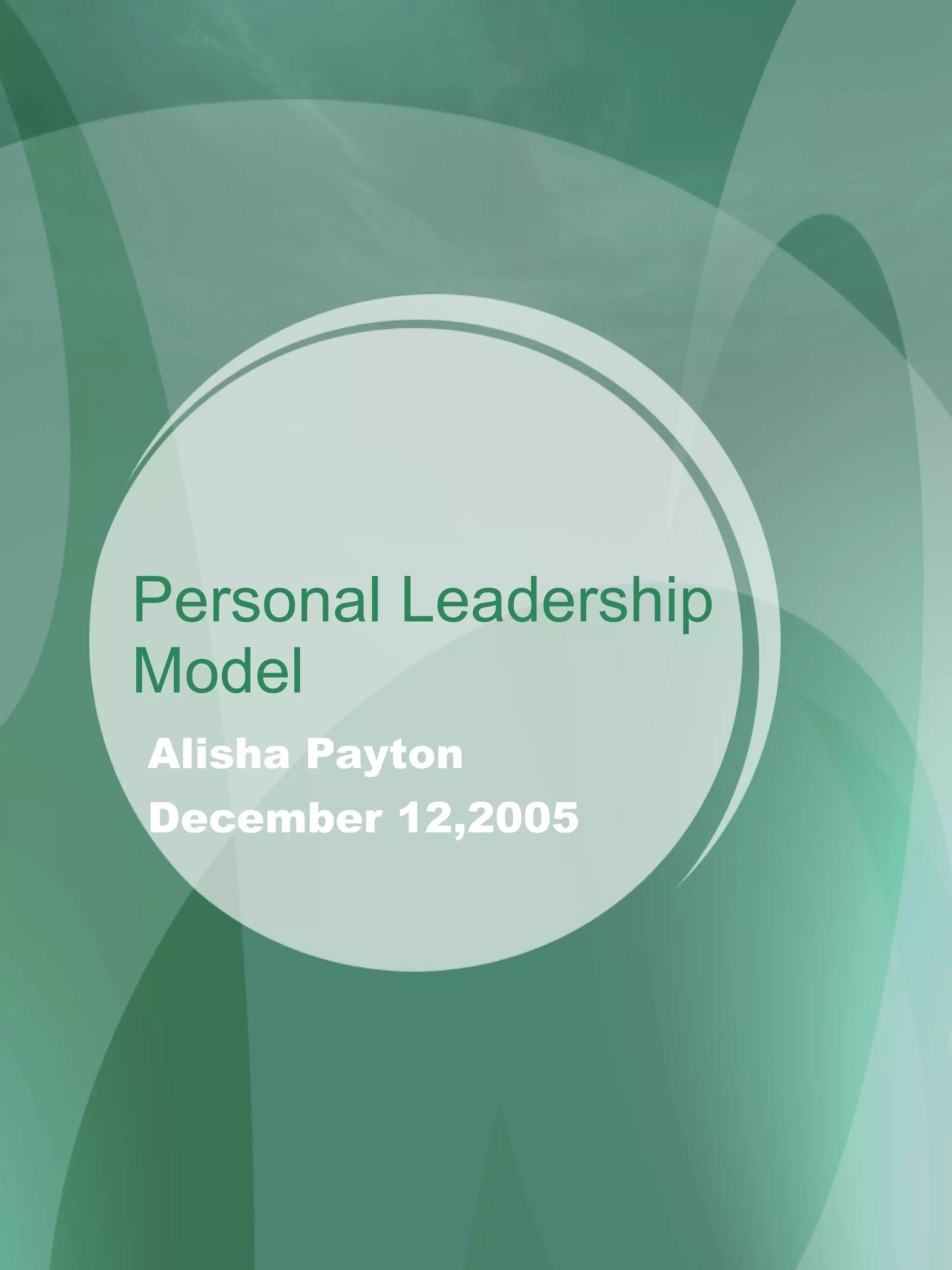 My Personal Leadership Model 2011 | PDF