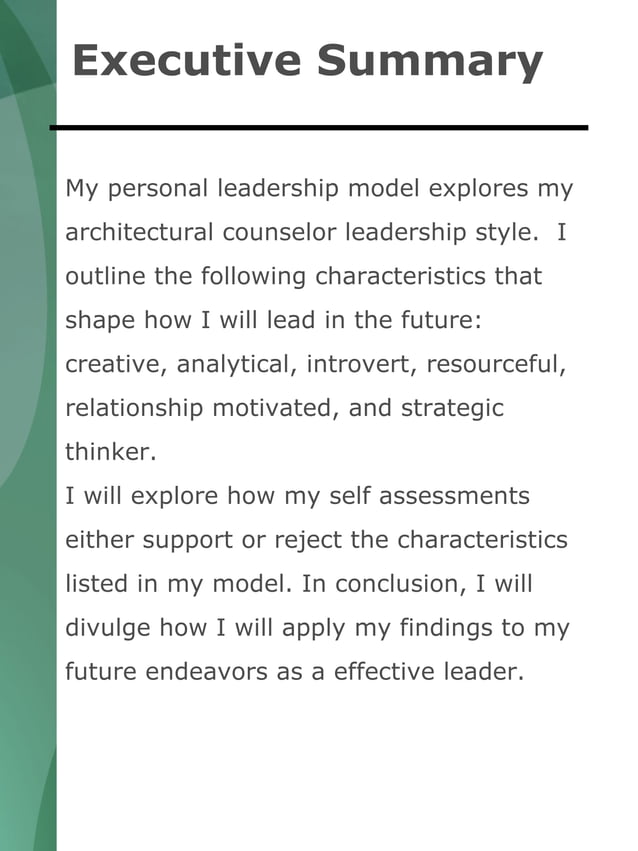 My Personal Leadership Model 2011 | PDF