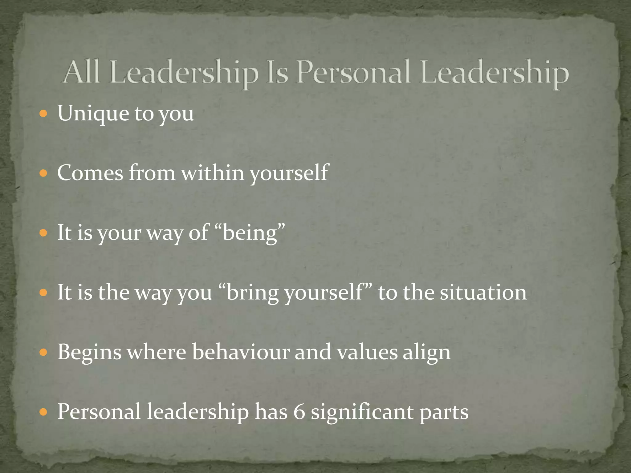 Personal Leadership Presentation | PPTX