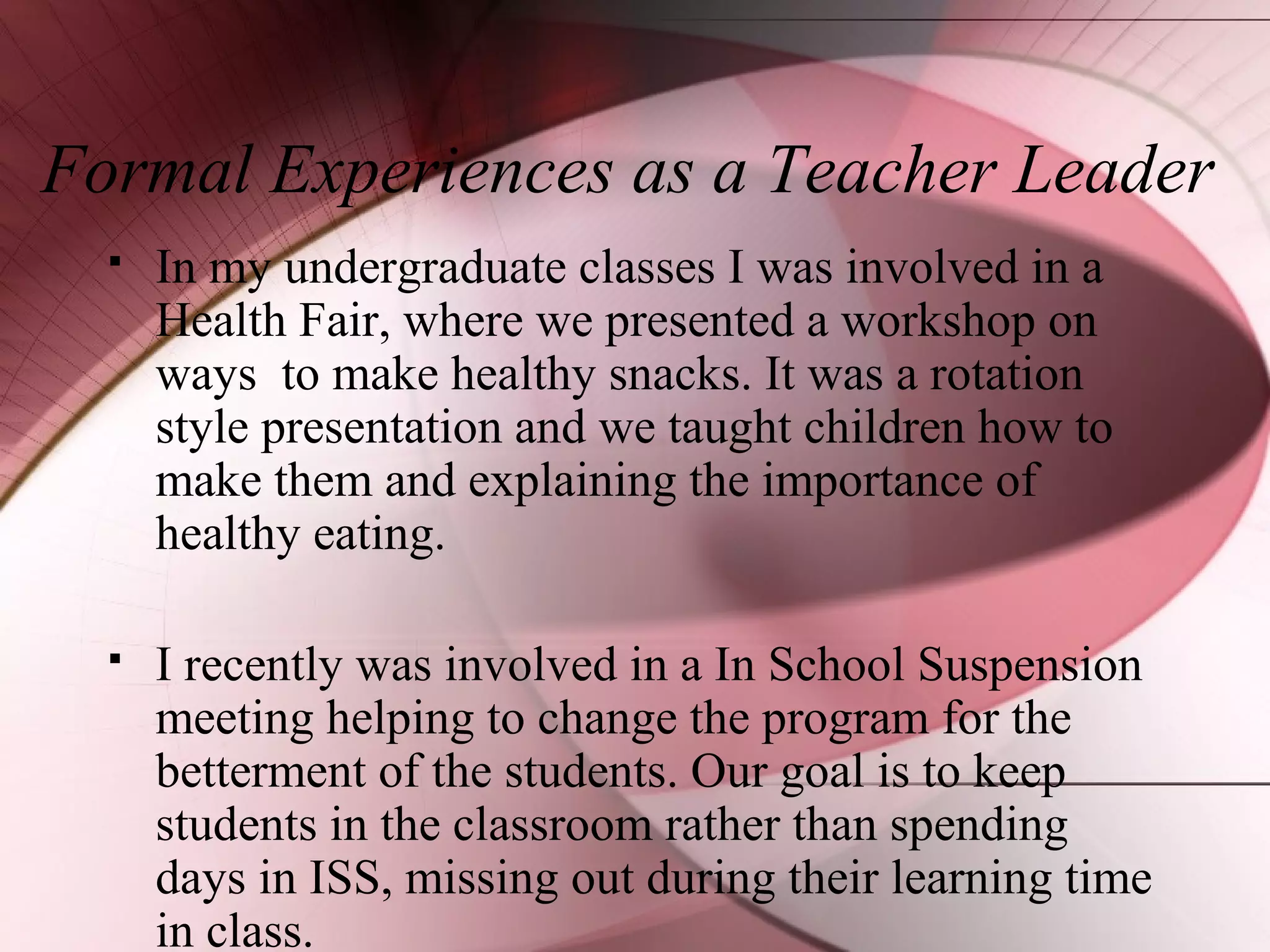 Personal leadership reflection | PPT