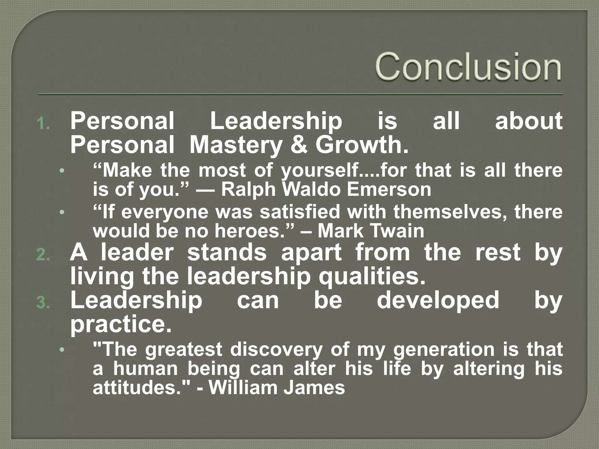 Personal Leadership | PPTX | Career Advice | Careers