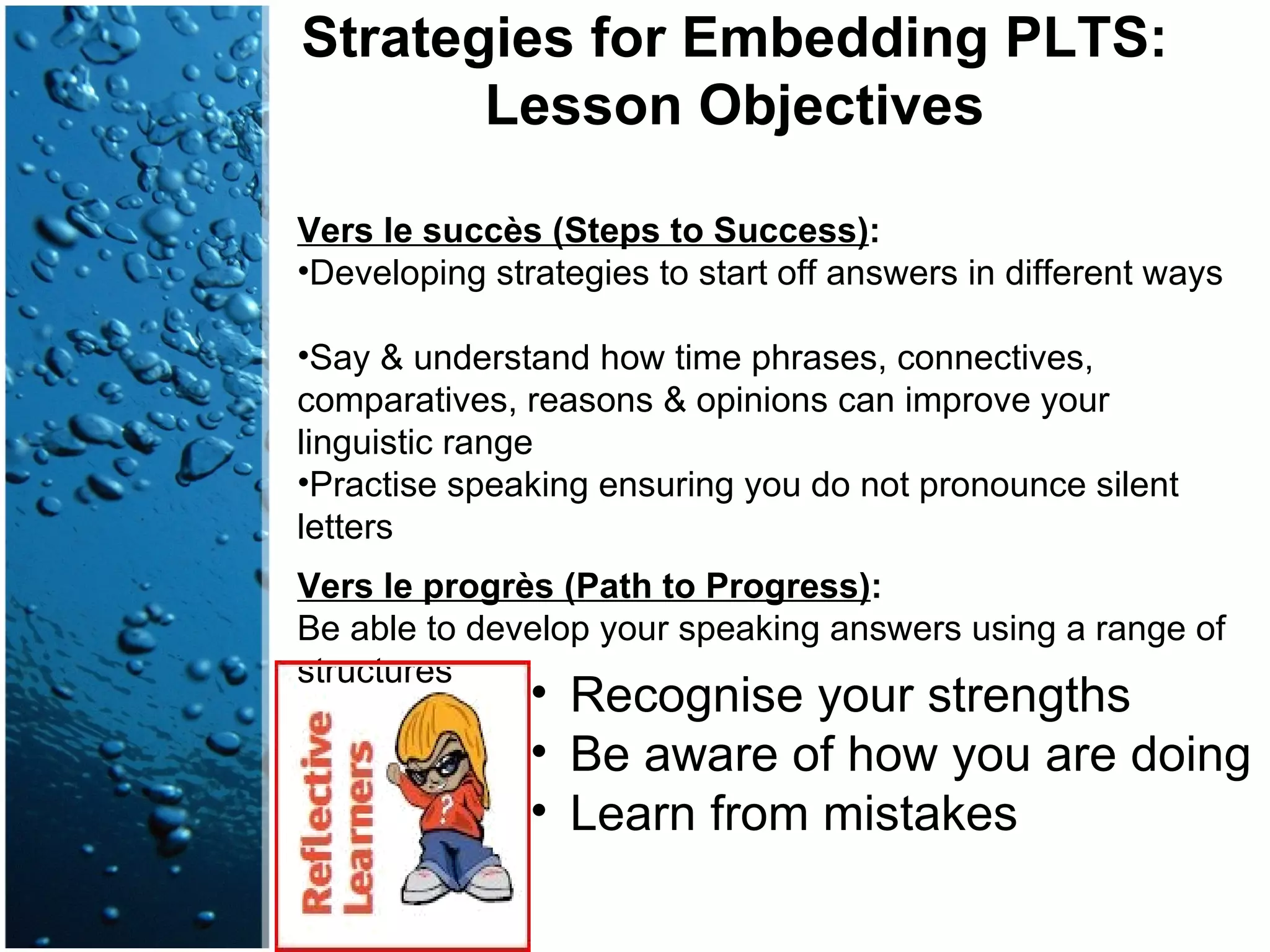 Personal learning and thinking skills in the mfl classroom new | PPT