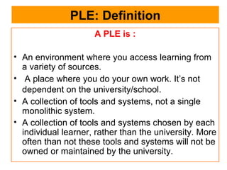 Personal Learning Environments | PPT