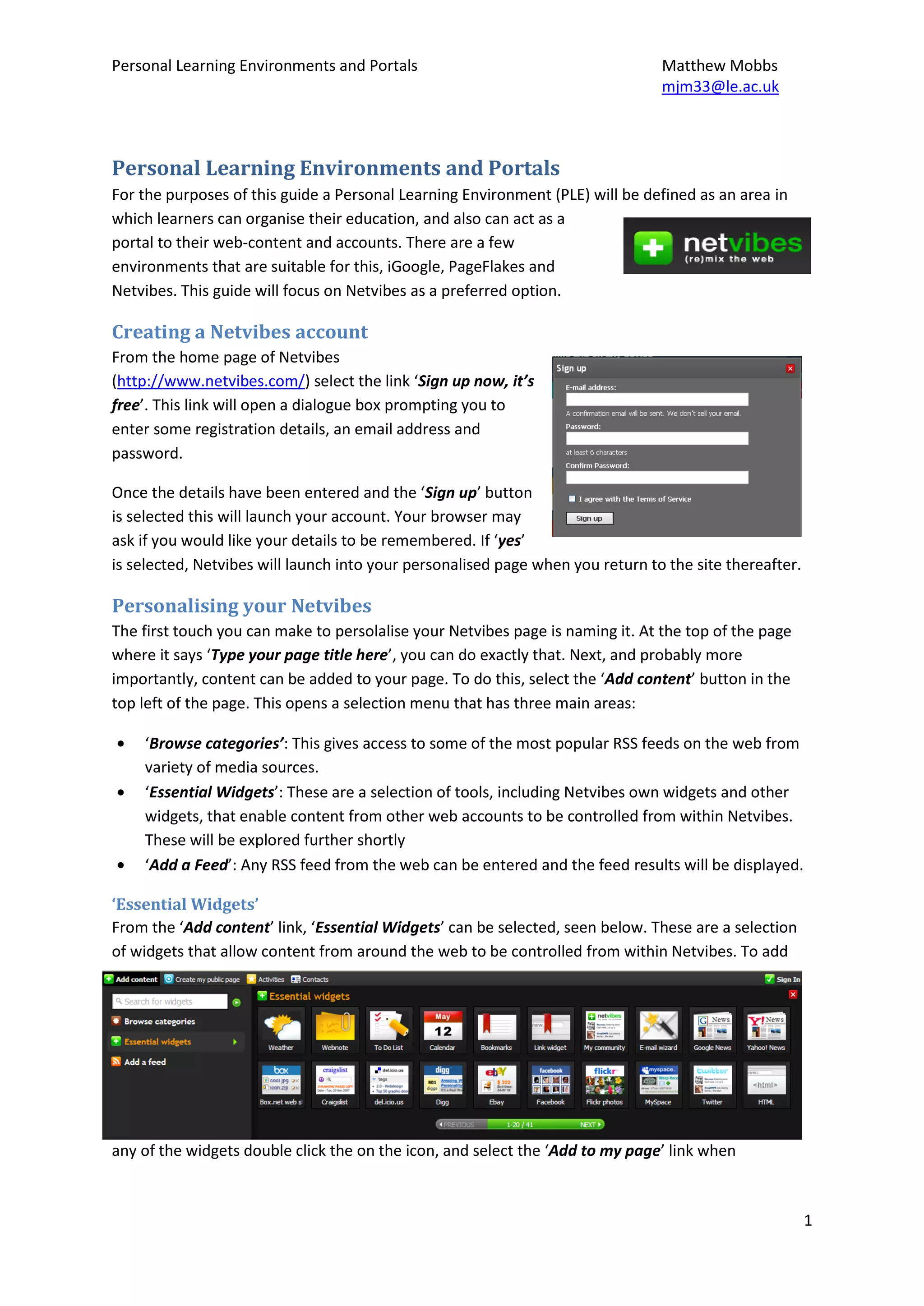 Personal learning environments and portals | PDF