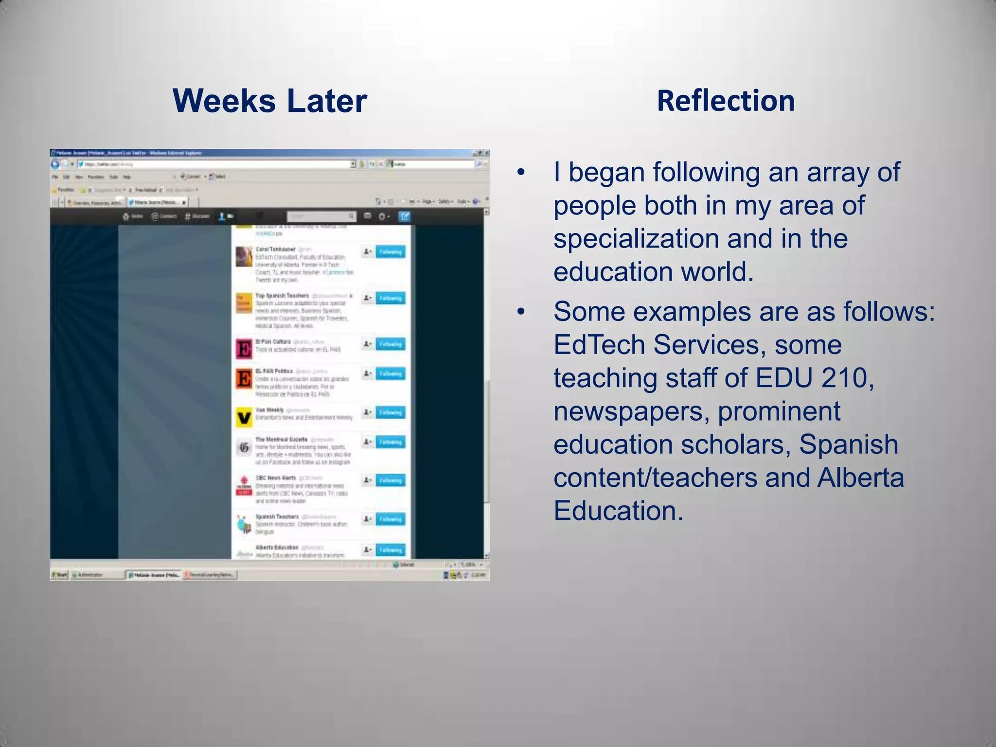 Personal learning Network Reflection | PPT | Free download