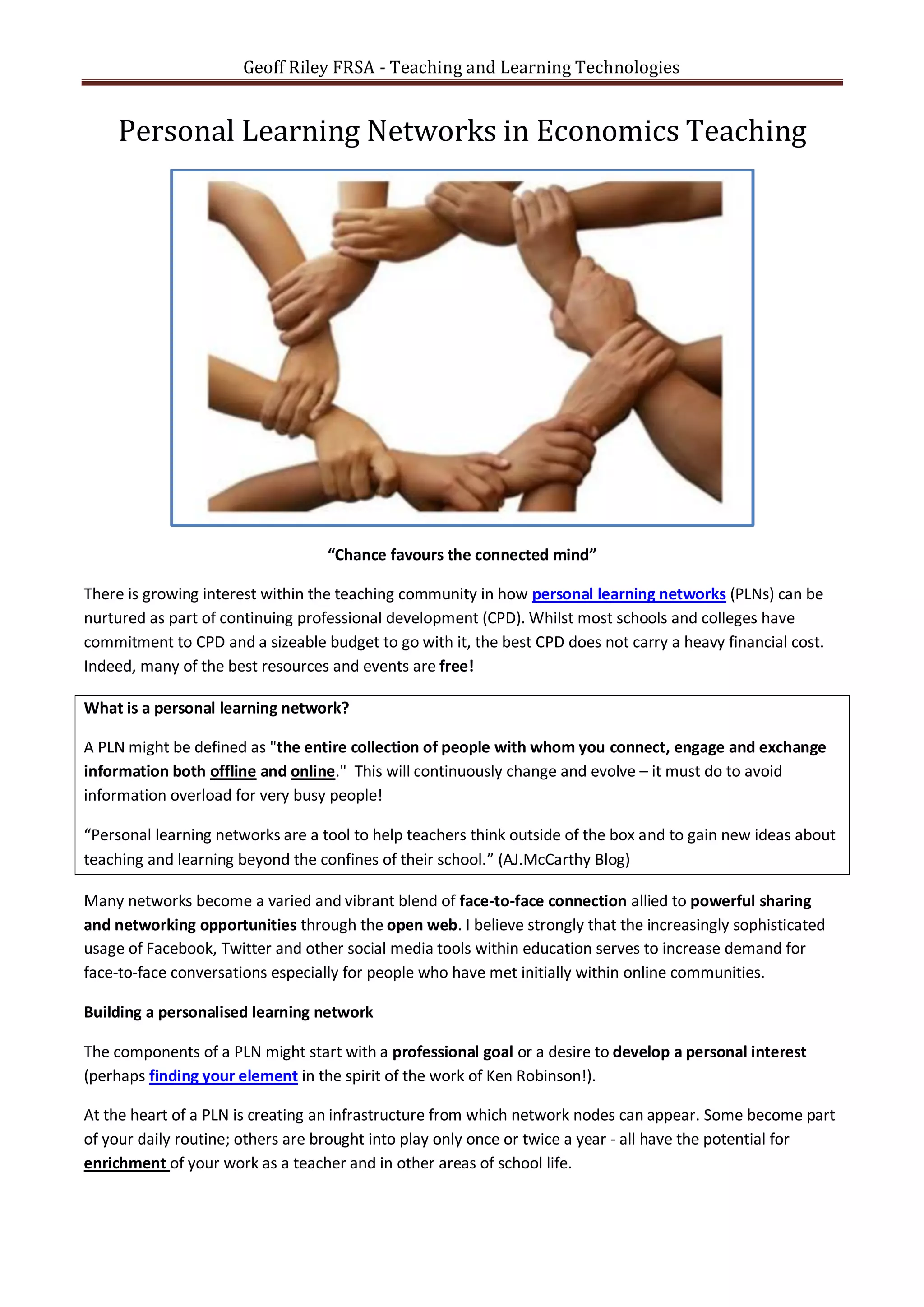 Personal learning networks_economics | PDF