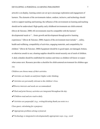 Personal Learning Philosophy For Early Childhood | DOCX