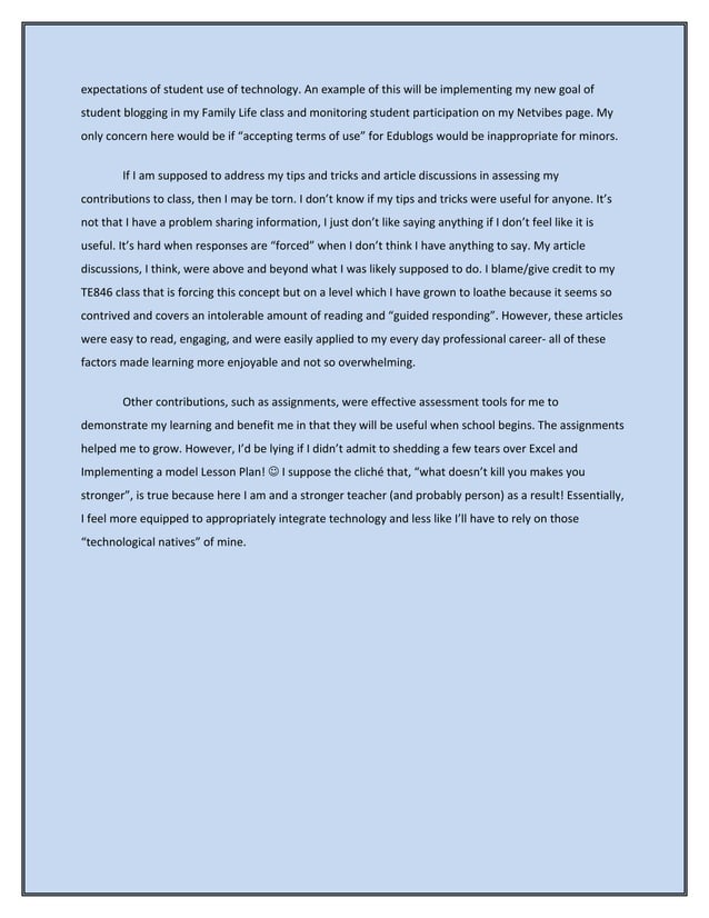 Personal learning reflection | DOC