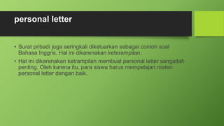 Personal letter | PPT