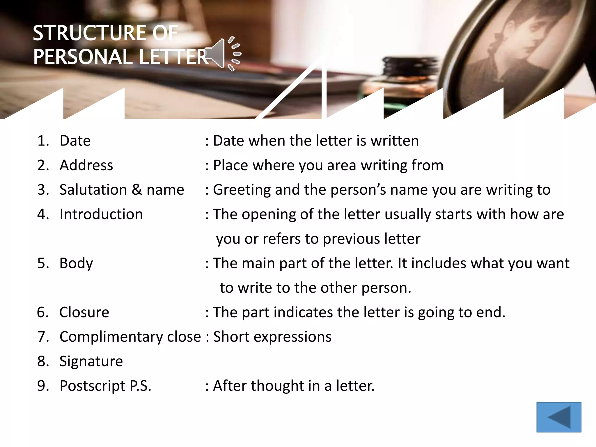 Personal letter 1 | PPTX