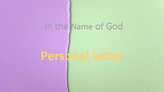 Supplementary material for writing personal letters | PPT