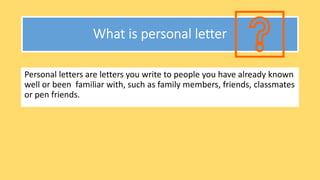 Supplementary material for writing personal letters | PPT