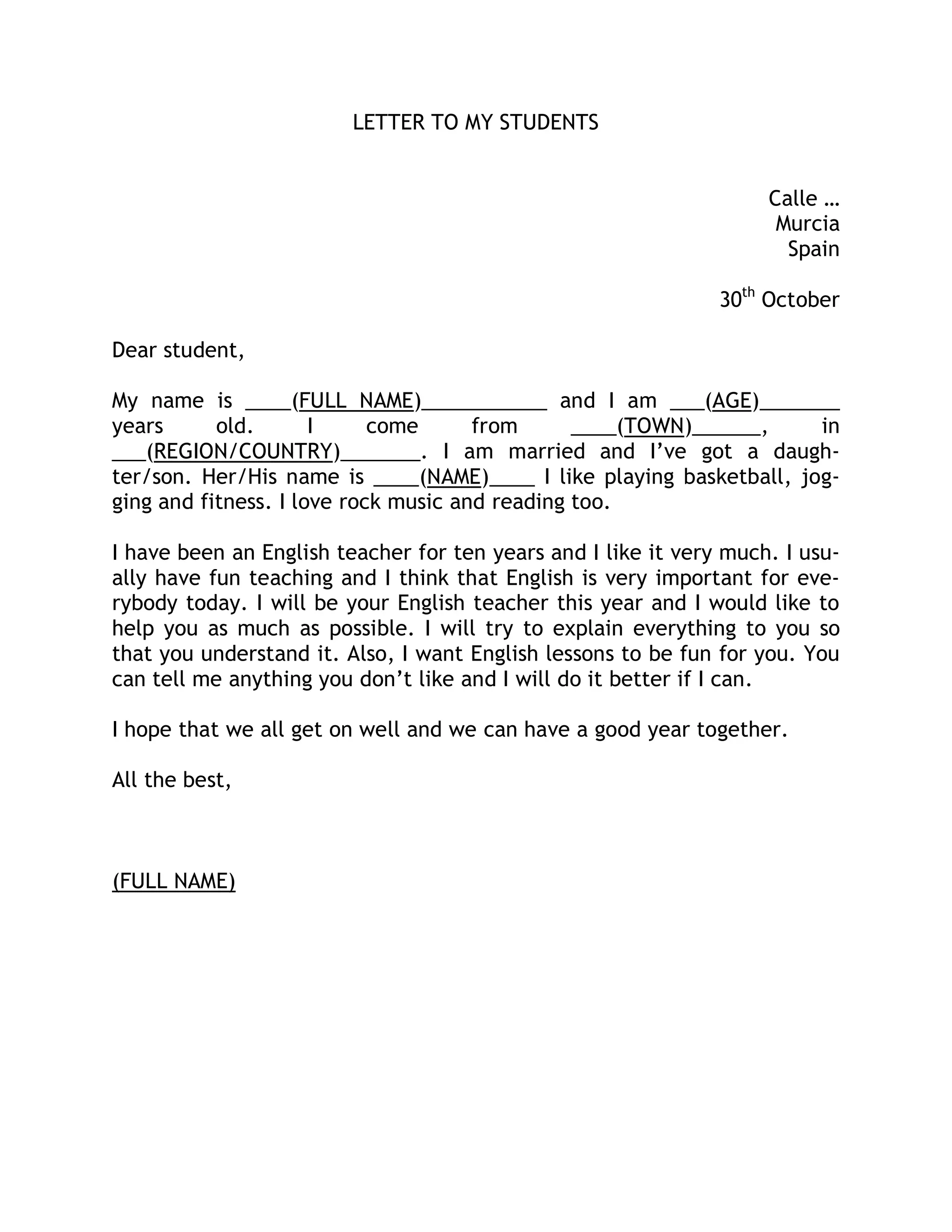 Personal Letter E S O | PDF
