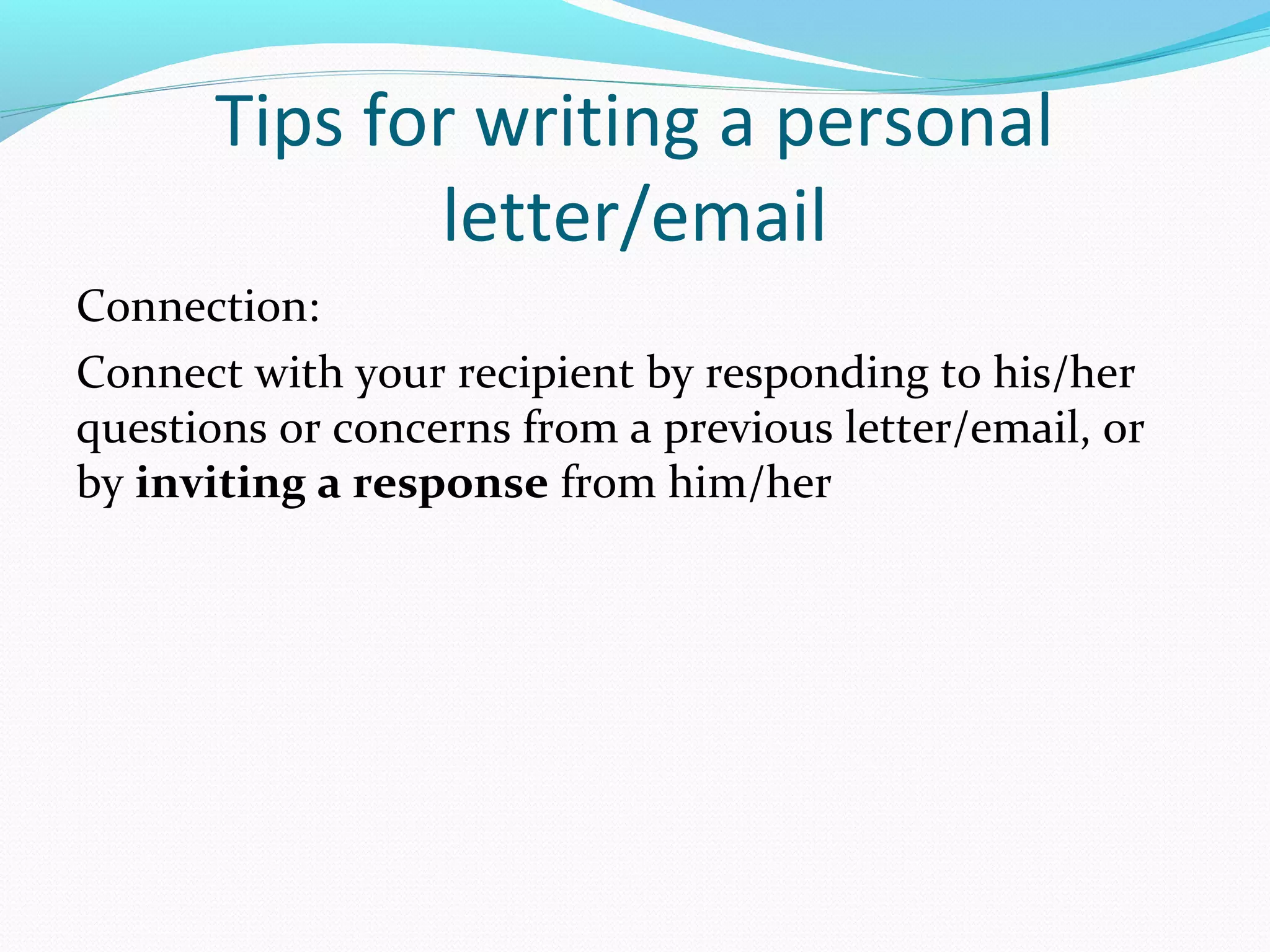 How to write a Personal Letter | PPT