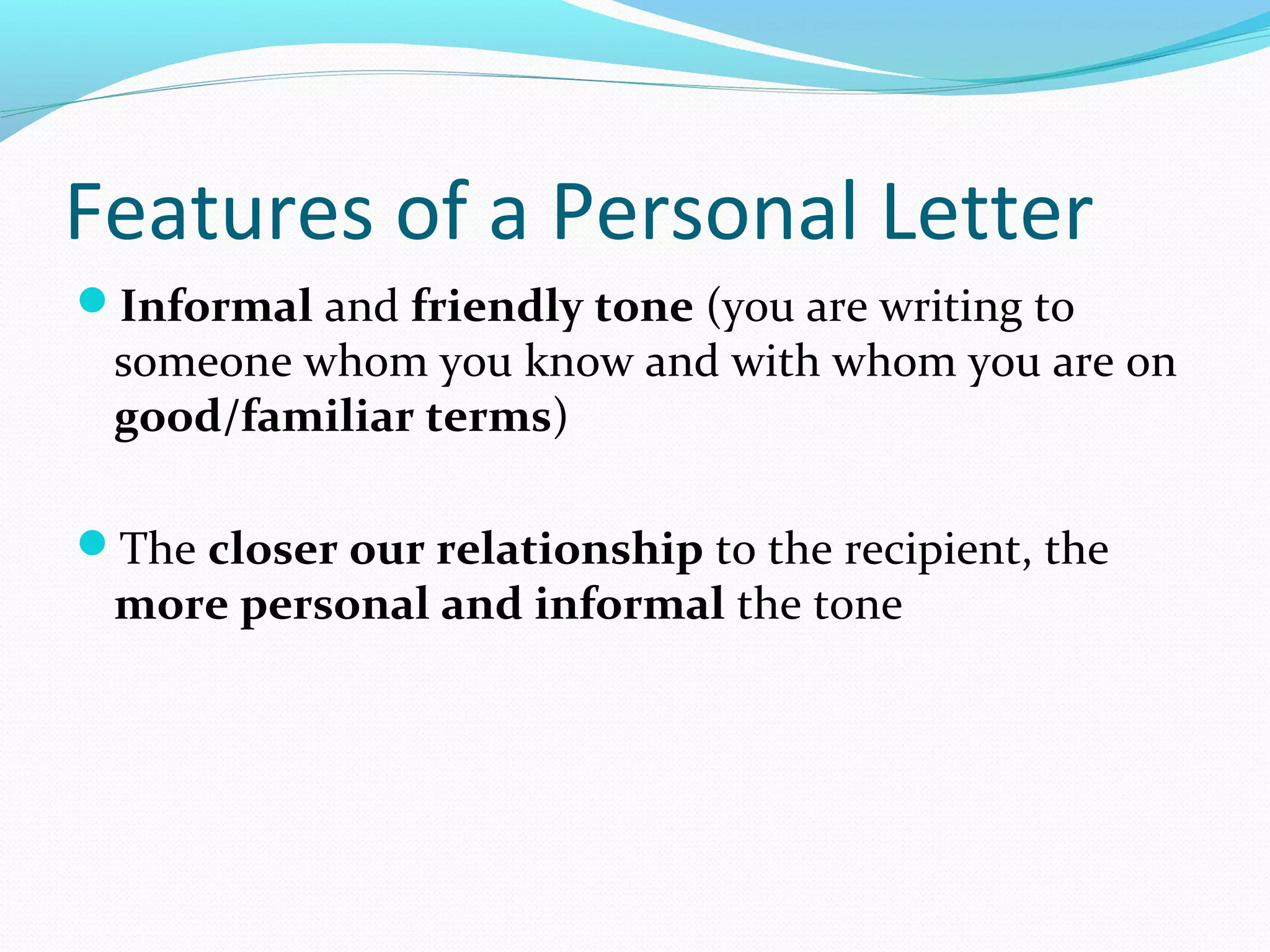 How to write a Personal Letter | PPT