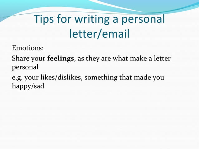 How to write a Personal Letter | PPT