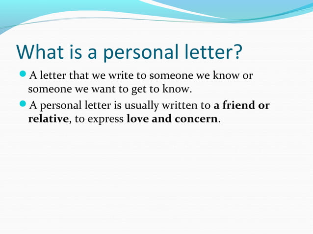 How to write a Personal Letter | PPT