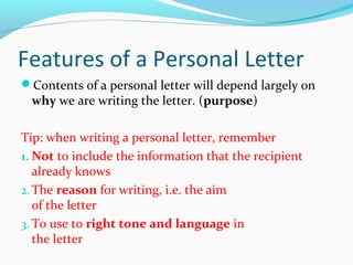 How to write a Personal Letter | PPT