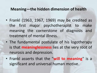 Personal meaning and successful ageing - Manu Melwin Joy | PPTX