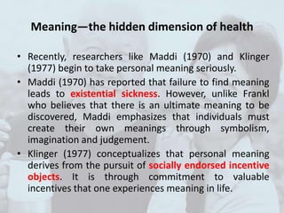 Personal meaning and successful ageing - Manu Melwin Joy | PPTX