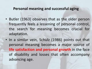 Personal meaning and successful ageing - Manu Melwin Joy | PPTX ...