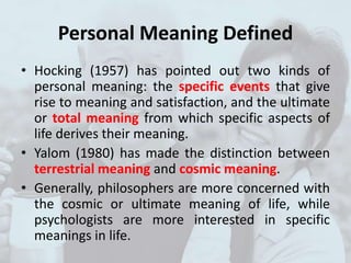 Personal meaning and successful ageing - Manu Melwin Joy | PPTX