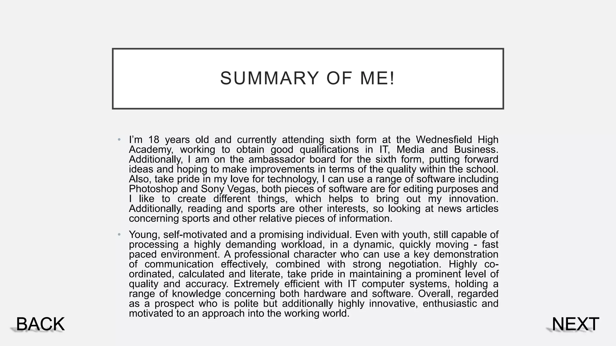 Personal Media Profile | PPT