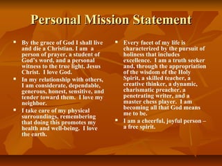 Personal Mission Statement