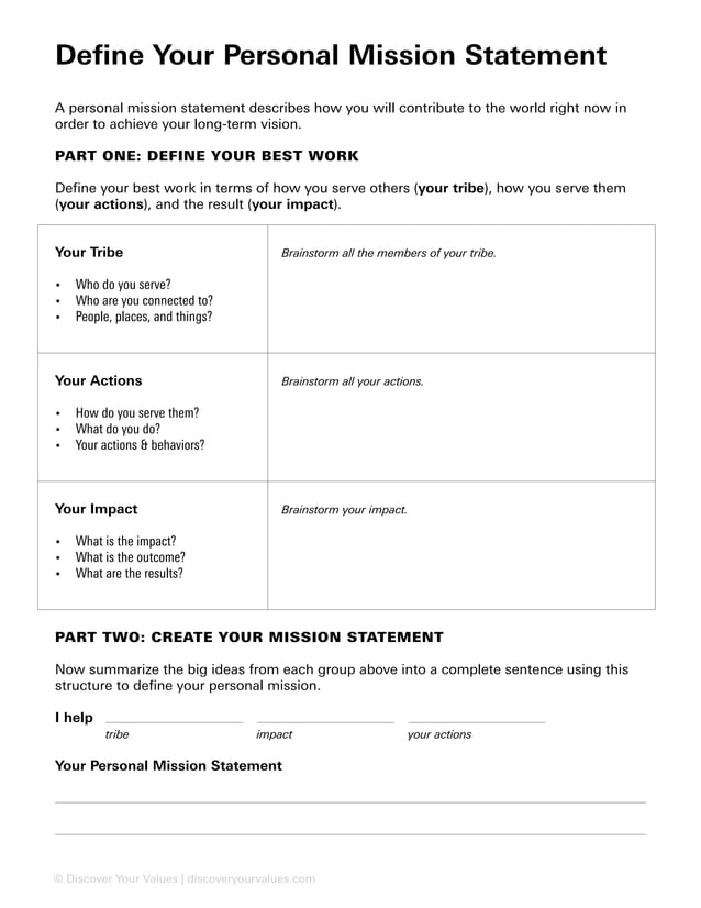 Personal Mission Statement | PDF