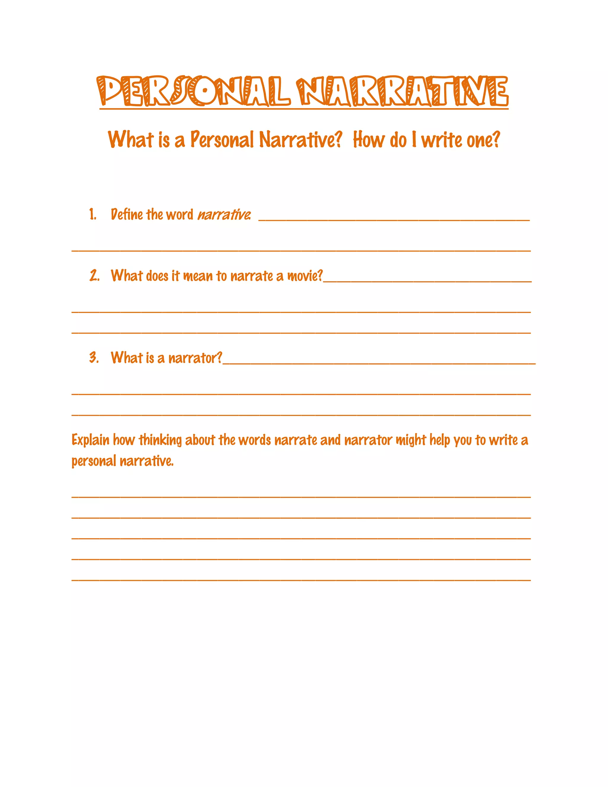 Personal narrative | PDF | Screenwriting | Content Production