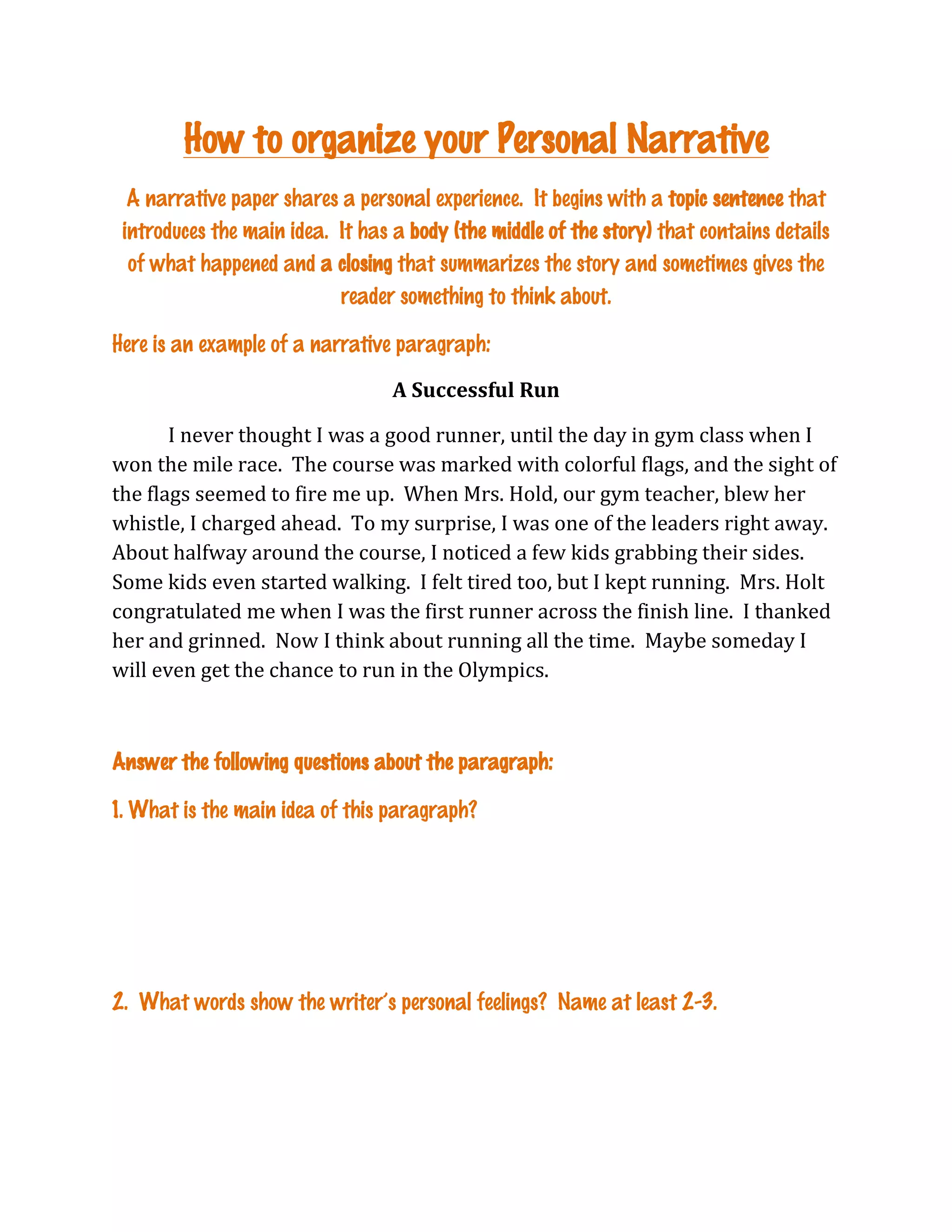 Personal narrative | PDF