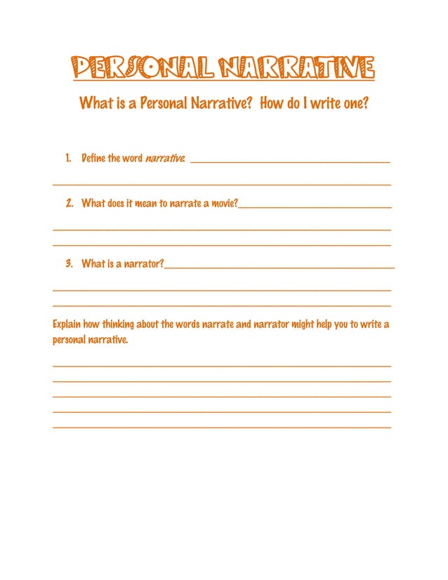 Personal narrative | PDF | Screenwriting | Content Production