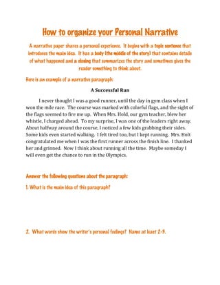 Personal narrative | PDF