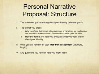 Personal narrative assignment | PPT