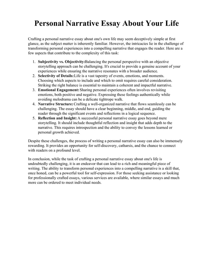 Personal Narrative Essay About Your Life.pdf